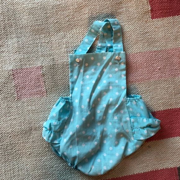 Vintage | Bottoms | Cute Summer Overall Romper Blue Polka Dots | Poshmark